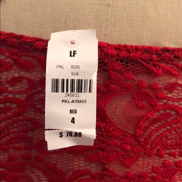 Mint | Tops | Red Lace Bodysuit | Poshmark